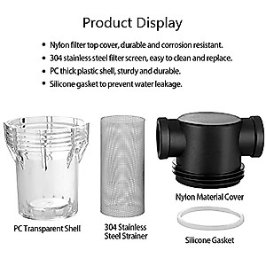 Cxztcl Inline Pipe Filter 1 Inch 40 Mesh Sediment Filter Strainer Attachment Raw Water Strainer for RV,Outdoor Gardening,Pressure Washer
