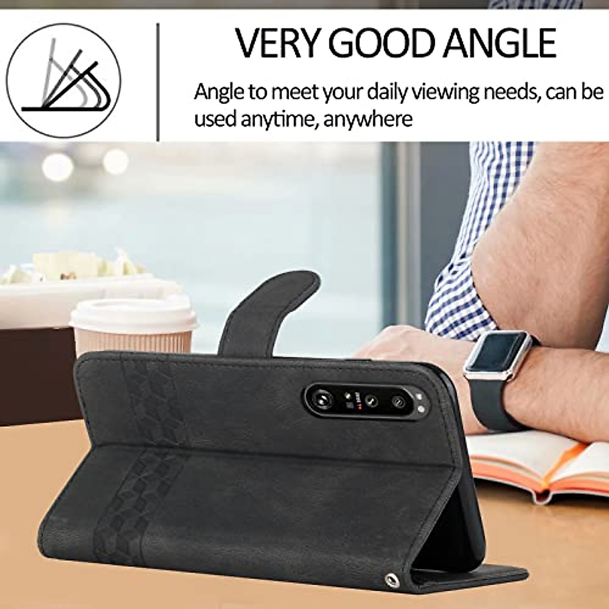 Leather Magnetic Flip Wallet Case for Sony Xperia 1 III with Credit Card Holder Slots Kickstand Flip Folio PU Leather Magnetic Wallet Case