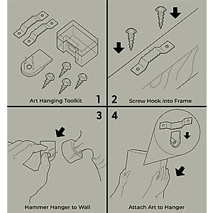Ashbrook Framed Canvas Print Wall Art Set White Gray Paint Stroke Waves Abstract Shapes Illustrations Modern Art Minimal Decorative Chic for Living Room, Bedroom, Office - 16"x24"x2 NATURAL