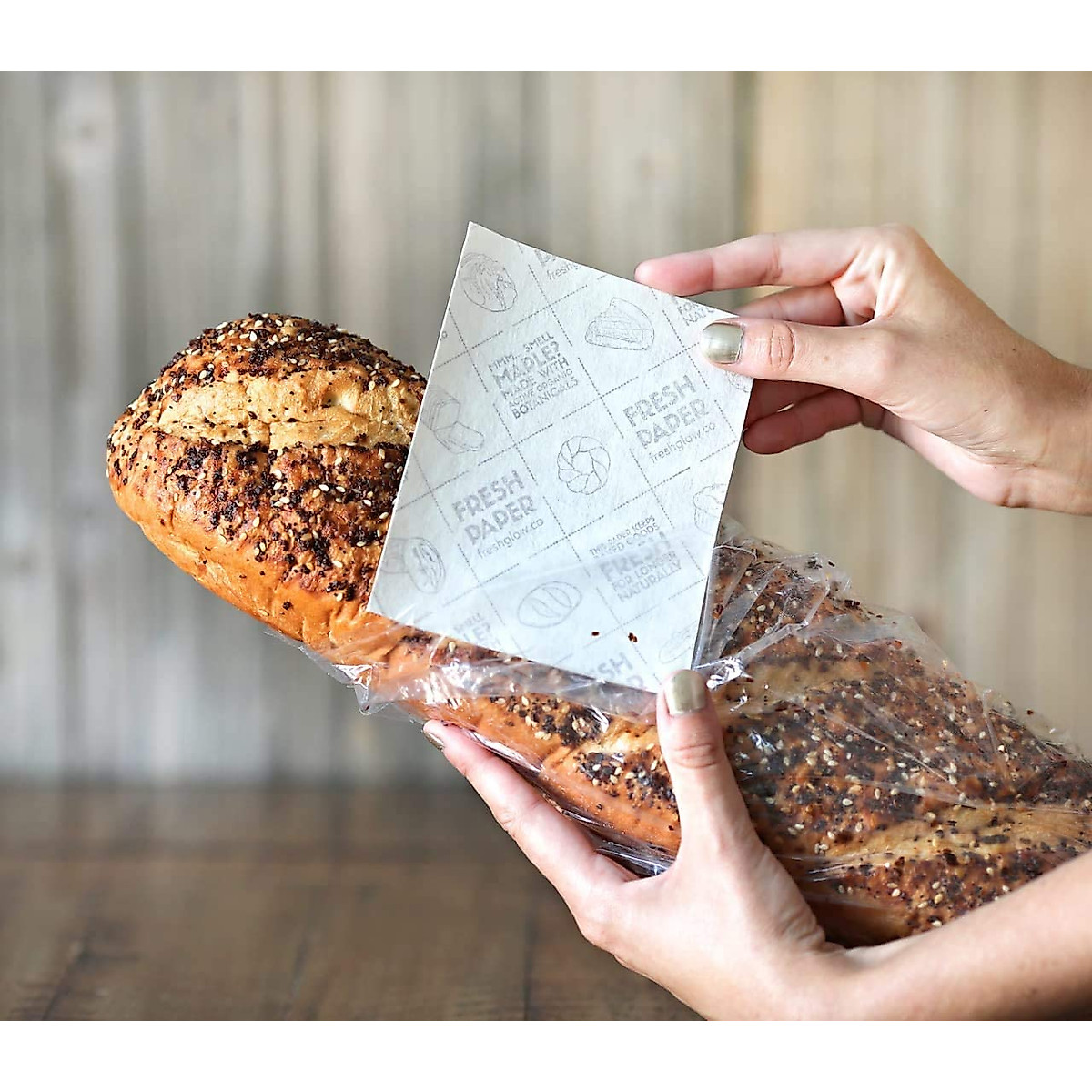 THE FRESHGLOW CO FRESHPAPER, Food Saver Sheets for Bread, Keep Baked Goods Fresh, Perfect for Bagels, Muffins, Fresh Bread, Cookie Storage, Healthy Meal Prep, BPA Free, Made in USA - 1 (8 Sheet) Pack