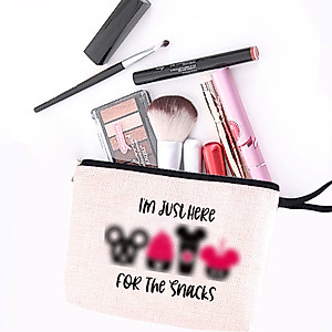 Hanamiya Na Snacks Bag for Travel, Funny Makeup Bag, Waterproof Makeup Bag, Washable, Reusable for Travel, Beach, Cute Toiletry Bag for Girls Teens Friends- I'm Just Here for The Snacks