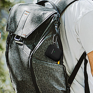 Woyinger for AirPods Case Cover, Come with Clean Pen，Soft Silicone Protective Cover with Buckle for Women Men Compatible with Apple AirPods 2nd 1st Generation Charging Case, Front LED Visible,Black