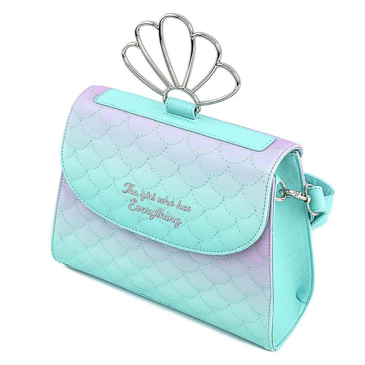 Loungefly Little Mermaid Ombre Scales Shell Handle Crossbody