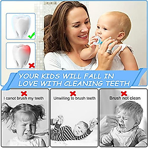 ANOOVV U Shaped Kids Toothbrushes Soft Silicone Brush Head Whole Mouth Toothbrush with Handle 360 ° Oral Teeth Cleaning Design for Toddler Age 2-6, 4 Pack