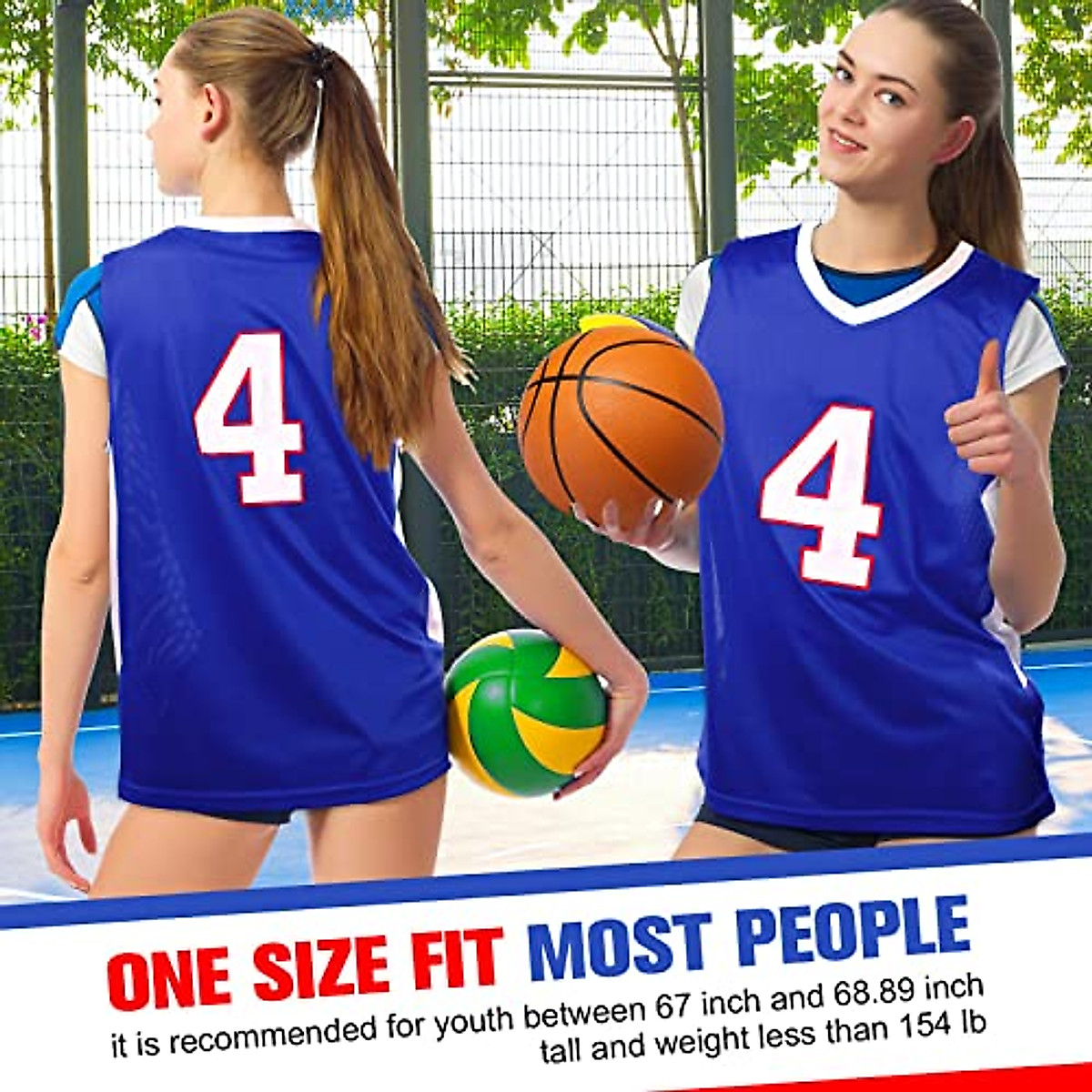 Hicarer 12 Pack Number Printing Basketball Jerseys Men Mesh Basketball Uniforms for Team Sports Scrimmage (Blue)