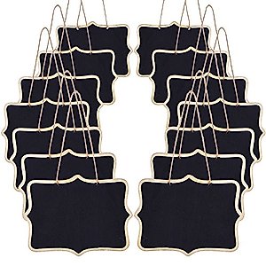 AUSTOR 14 Pcs Mini Chalkboards Signs 4.7 X 6.3 Inch Chalkboard Tags Hanging Message Board Chalkboard Labels for Kitchen and Weddings