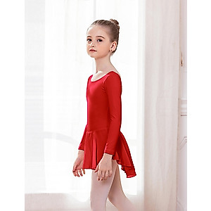 Arshiner Kids Girls Classic Long Sleeve Leotard Dance Ballet Dress