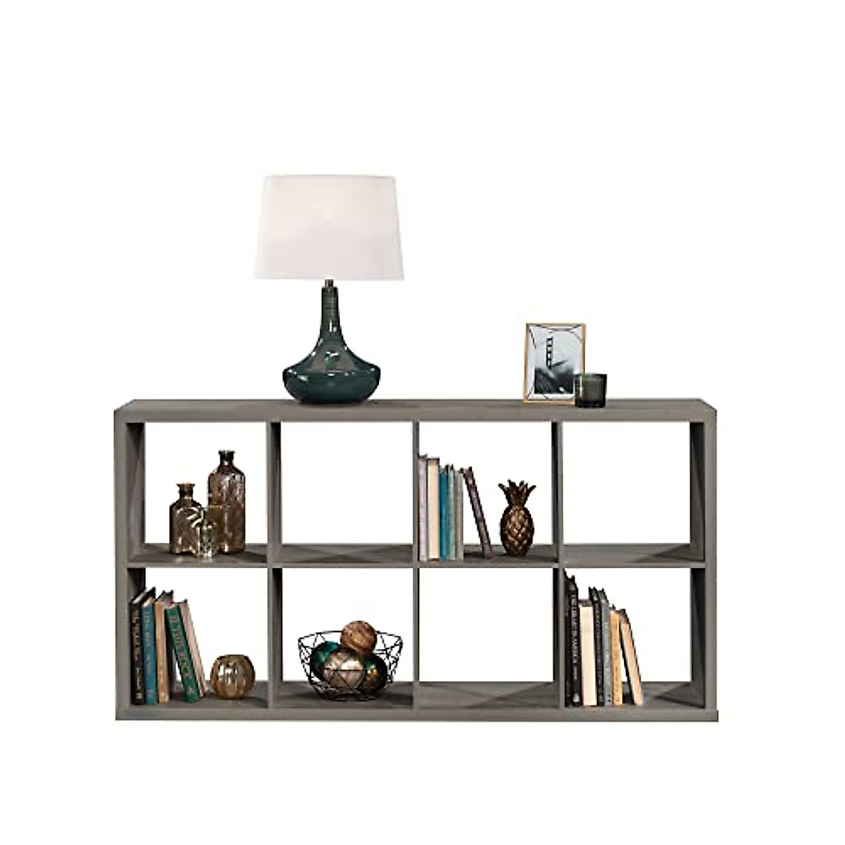 Sauder Miscellaneous Storage 8-Cube Organizer, L: 29.84" x W: 13.03" x H: 57.87", Mystic Oak