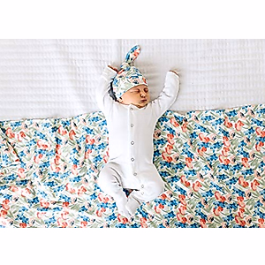 Large Premium Knit Baby Swaddle Receiving Blanket "Wren" by Copper Pearl