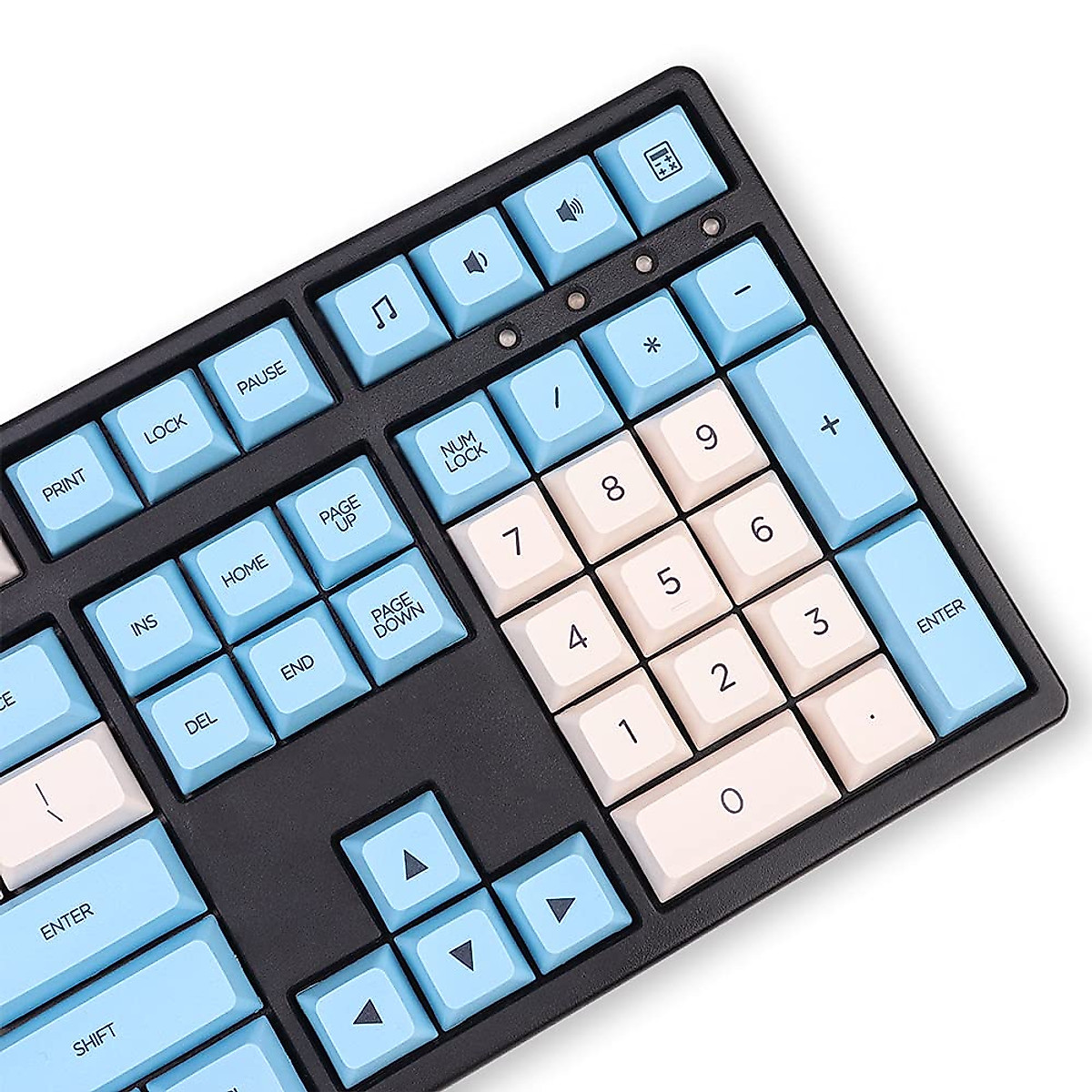 108 Keys PBT Keycap XDA Profile DYE-SUB Personalized Blue and White Keycaps Compatible with Filco/Ducky/Ikbc for Mechanical Gaming Keyboard