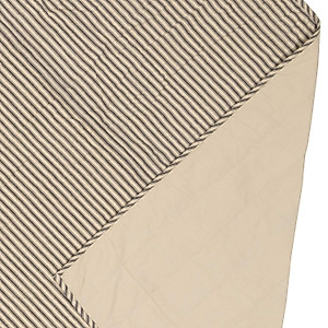 VHC Brands Sawyer Mill Ticking Stripe King Quilt Set, Charcoal Gray