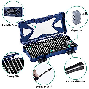 Nanch Precision Screwdriver Set,Premium Ergonomic Screwdriver with 55 High Strength Magnetic Screw Driver Bits for Computer Laptop Jewelers and other Small Electronics Repair.