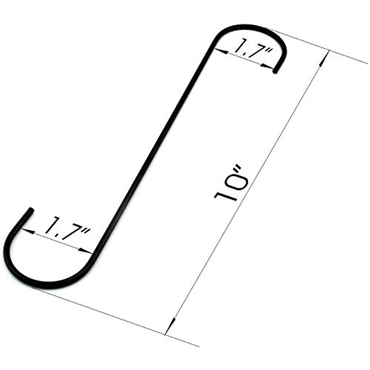 Batino 6pcs 10" S Shaped Hook Heavy Duty S Type Hanging Hooks for Kitchenware Utensils,Wardrobe,Gardening Tools,Clothes Black