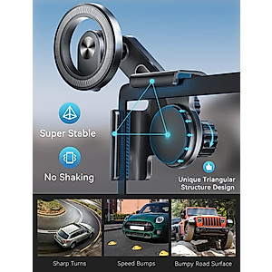 Tesla Phone Mount, for MagSafe Car Mount [Super Solid Base] Tesla Model 3/Y Phone Holder, Tesla Model 3/Y Accessories 2023, Fits for iPhone14/13/12 and Other Smart Phone