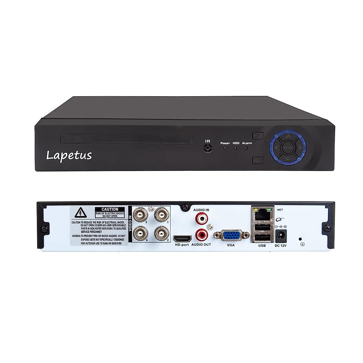 Lapetus 4CH 1080N Hybrid 5-in-1 AHD DVR (1080P NVR+1080N AHD+960H Analog+TVI+CVI) Standalone DVR CCTV Surveillance Security System Video Recorder Motion Detection HDD & Cameras not Included