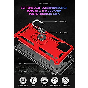 SunRemex Samsung A12 Case，Galaxy A12 Case with Tempered Glass Screen Protector，Kickstand [Military Grade] 16ft.Drop Tested Protective Cover for Samsung Galaxy A12 5G （2021）.(Red)