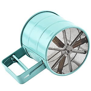 Cenbee Flour sieve stainless steel material manufacturing,Coffee Sieve Cup,Semi Automatic 2 Cup Sifter for Baking | Fine Mesh Pastry Sieve Cup(BLUE)
