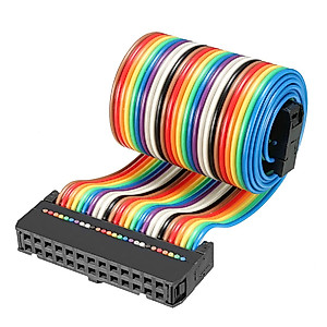 uxcell IDC Rainbow Wire Flat Ribbon Cable 26 Pins 43cm Length 2.54mm Pitch Type-C