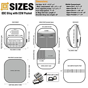 DBTAC Tactical Concealed Carry Sling Bag (Black Camo) + Tactical Lunch Bag (Black), Durable Material with adjustable shoulder strap, Multi-functional Design
