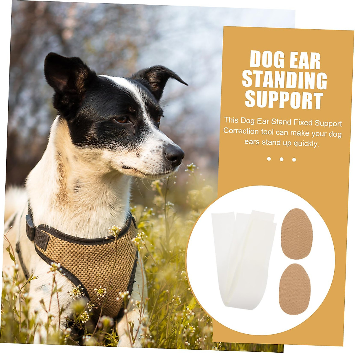 Toddmomy 1 Pair Pet Ear Erector Pet Ear Tape Puppy Ear Standing Tape Dog Ear Post Sticker Dog Ear Stand up Tool Dog Ear Correction Puppy Ear Support Stickers Husky Non-Woven Fabric Puppies