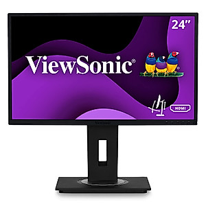 ViewSonic VG2448 24" 1080p Ergonomic Monitor HDMI, DisplayPort, USB, 40 Degree Tilt (Renewed)