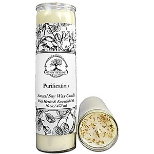 Purification 7 Day Soy Herbal & Scented Spell Candle | Negativity & Cleansing Rituals | Wiccan Pagan Conjure Hoodoo