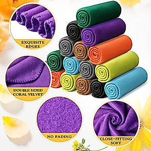 40 Packs Fleece Blanket Bulk 60 x 50 Inch Soft Lightweight Fleece Blanket Warm Cozy Throw Blanket Plush Fleece Pet Blanket for Bed Couch Sofa Home Office Wedding Gifts Travel Camping Multicolor