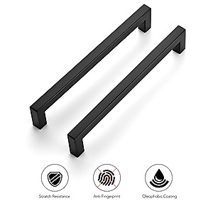 Ravinte 20 Pack 7-1/2 Inch Kitchen Square Cabinet Handles Matte Black Cabinet Pulls Black Drawer Pulls Kitchen Cabinet Hardware Kitchen Handles for Cabinets Cupboard Handles Drawer Handles