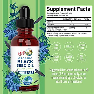 USDA Organic Holy Basil Drops & Black Cumin Seed Oil Bundle by MaryRuth's | Stress Relief | Supports Cognitive Function & Calmness | Antioxidant | Immune Support | Heart Health, Hair, and Skin.