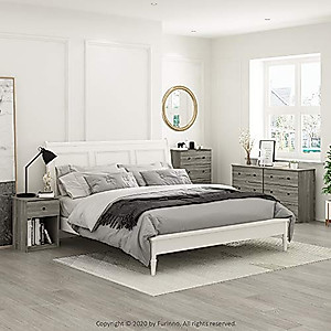 Furinno Tidur Simple Design Dresser, 4-Tier Knob, French Oak Grey