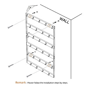 Aomomery Coffee Mug Rack,Rustic Coffee Mug Holder Wall Mounted,Bamboo Coffee Cup Holder with 27 Mug Organizer Hooks,Large 6-Tier Mug Display for Kitchen