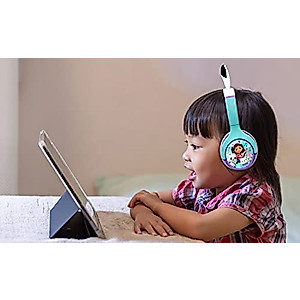 eKids Gabbys Dollhouse Kids Bluetooth Headphones, Wireless Headphones with Microphone Includes Aux Cord, Volume Reduced Kids Foldable Headphones for School, Home, or Travel