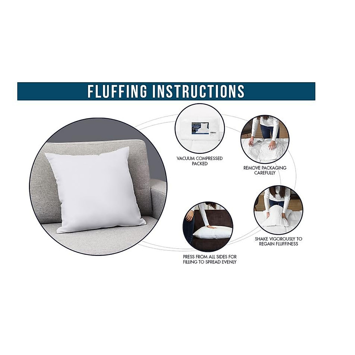 Utopia Bedding Throw Pillows Insert (Pack of 2, White) - 12 x 20 Inches Bed and Couch Pillows - Indoor Decorative Pillows