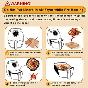 Ninja Air Fryer Liners Disposable 6.3 inch (Fits 2-5 QT) – 150 Pcs Air Fryer Disposable Paper Liner, Airfryer Paper Liners for Air Fryer Basket Water-proof & Oil-proof for Frying & Cooking