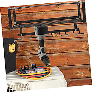 CHILDWEET Electric Drill Storage Rack Electrical Tools Power Tool Garage Storage Shelves Heavy Duty Cordless Garage Organizer Rack Electric Tool Drill Organizer Tool Rack Black Carbon Steel