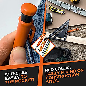 THORVALD Carpentry Pencil Set for Carpenter - Incl. 7 Leads + Sharpener - Solid Mechanical Pencils with Fine Point/Wood Marker/Best Marking tools for Construction/Carpenters/Drawing/Scriber