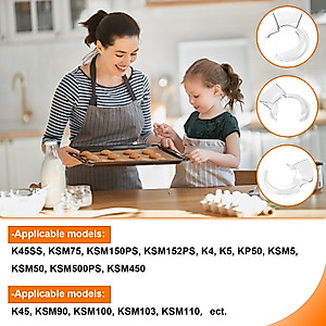 UPGRADED KN1PS Pouring Shield with Snap for W10616906 Mixer Bowl or Brushed Stainless Steel Tilt Head Stand Mixer Bowl, Replace W11312468 W11298367 WPW10616906