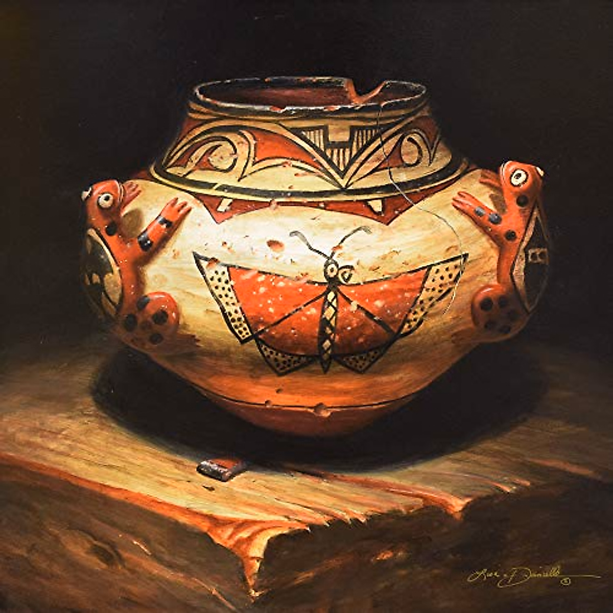 Ceremonial Flies 'n Frogs by Lisa Danielle, Original Acrylic on Canvas, 30" x 30"