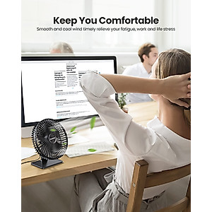 Gaiatop USB Desk Fan, Portable Powerful Small Table Fan, 6.5 Inch Quiet 4 Speeds Wind Desktop Personal Fan, 90° Rotate Mini Fan for Better Cooling Room, Office, Travel (Blue)