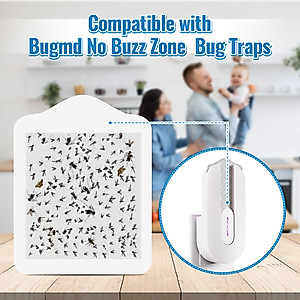 Qualirey 20 Pack Flying Insect Trap Refill Compatible with BugMD No Buzz Zone Bug Trapper, Refill Glue Boards, Adhesive Fly Trap Refills Pad for Insect Bug Mosquito Gnat Fruit Fly Catcher Indoors