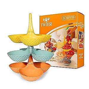 3 Compartment Serving Dishes| 3pcs Bowl Set For Entertaining |Relish Dish Tray For Fruits, Chips, Snack, Dessert Display