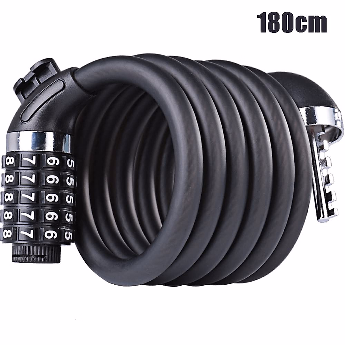 AZPINGPAN Bicycle Lock丨120/180cm Lengthened Self-Winding Anti-Theft Mountain Bike Steel Cable Code Lock with Lock Frame丨outdoor Riding Accessories丨suitable for Bicycles and Motorcycles