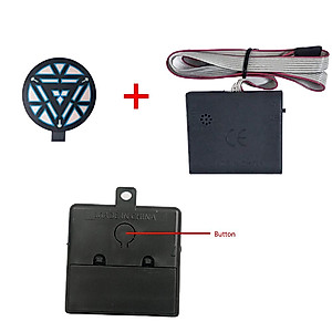 Tony Cosplay Adult Novelty Arc Reactor Illuminate T-Shirt Sleeve Costume Clothing for Men Adult Stark Reactor Bracelet (L) Black