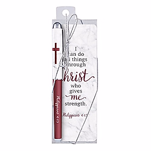 I Can do all Things Bible Verse Ballpoint Pen with Bookmark Gift Set