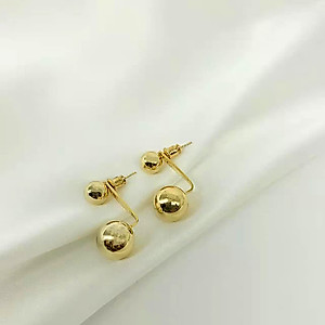 Surrounded Forest 18K Double Ball Jacket Earrings for Women Front Back 2 in 1 Stud Earrings Gold Ball Earrings
