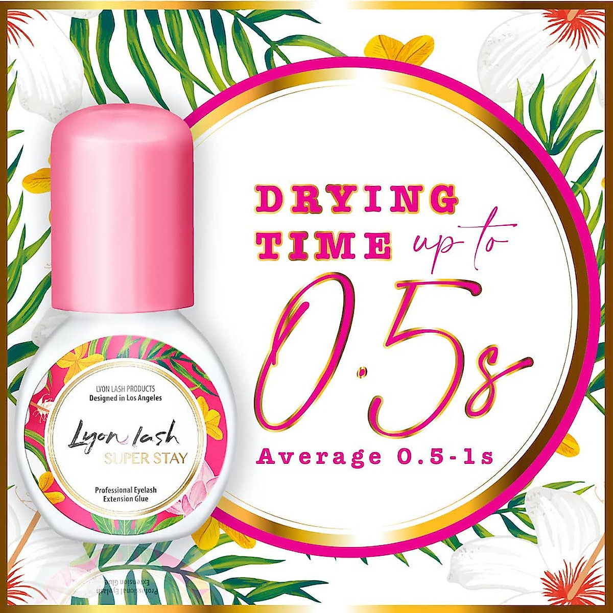 Lyon Lash Super Stay 5ml Eyelash Extension Performance Glue | 0.5 Sec Dry Time | Up to 8 Weeks Retention | Black Adhesive Supplies for Professional Use