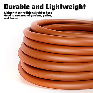 Worth Garden Hybrid 25 Feet Garden Hose, No Leak 5/8-Inch Flexible Lightweight Water Hose - Male to Female Fittings - 8 YEARS WARRANTY
