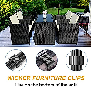 (20 pcs) Outdoor Furniture Clips Patio Sofa Clips ,Sectional Sofa Furniture Chair Clips,Rattan Furniture Clamps Wicker Chair Fasteners, Connect The Sectional or Module Outdoor Couch Patio Furniture