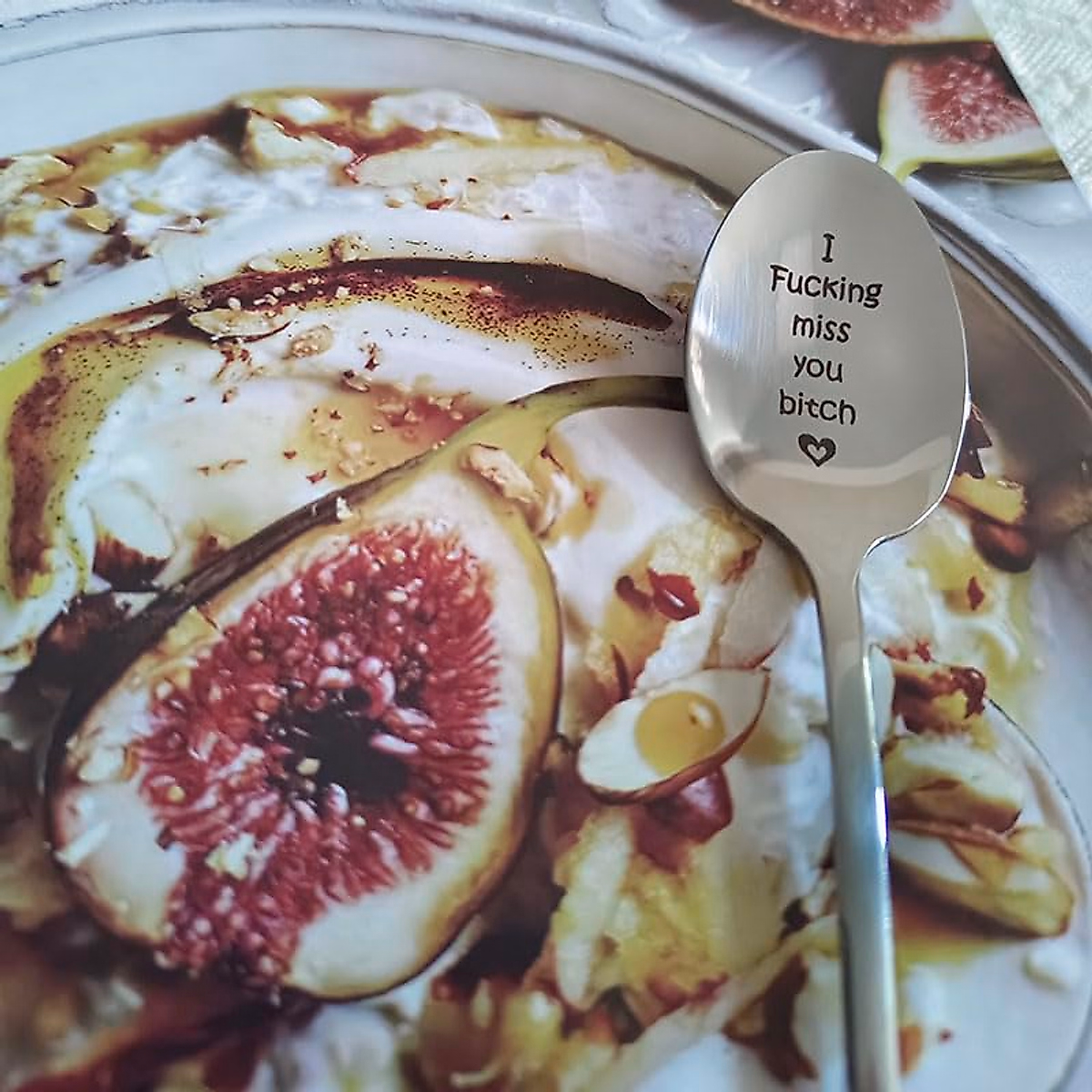 Long Distance Friendship Spoons Gifts for Best Friends I Fucking Miss You Bitch Spoon Gifts for Best Friend Moving Going Away Gift for Wife GF Coffee Tea Lovers Gifts Spoon