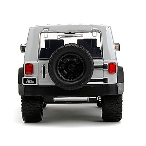 2007 Wrangler Gray and Black with Blue and White Stripes with Extra Wheels Just Trucks Series 1/24 Diecast Model Car by Jada 34194